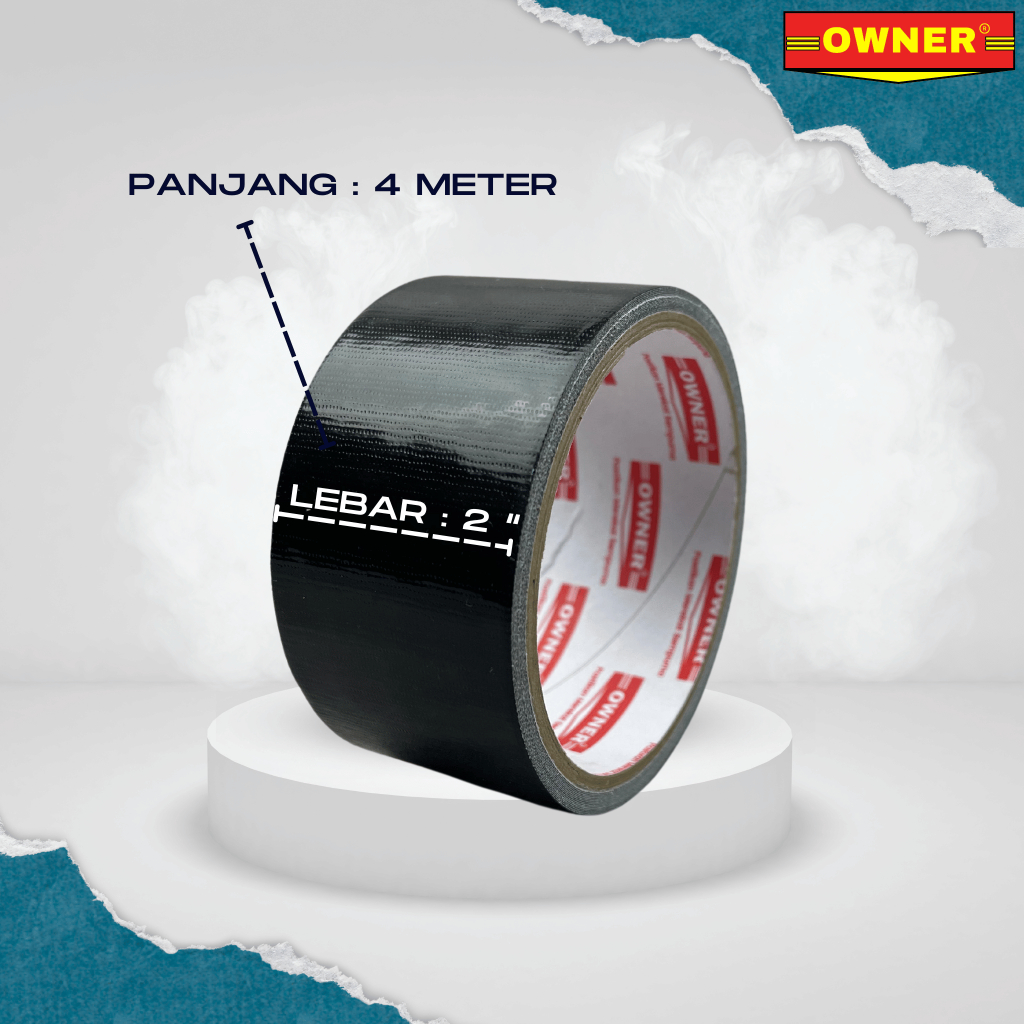 Jual Lakban Kain Hitam Owner 2 Inch 5 cm Isolasi Jilid Buku Perekat ...