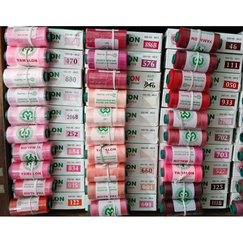 Jual Benang Jahit Yamalon 500 yard (Serba Merah & Pink) | Shopee Indonesia