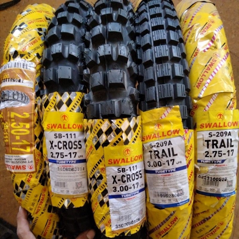 Jual BAN SWALLOW TRAIL X CROSS (250 - 275 - 300 RING 17 2.50 - 2.75 - 3.00) SB111 S209A TUBE ...