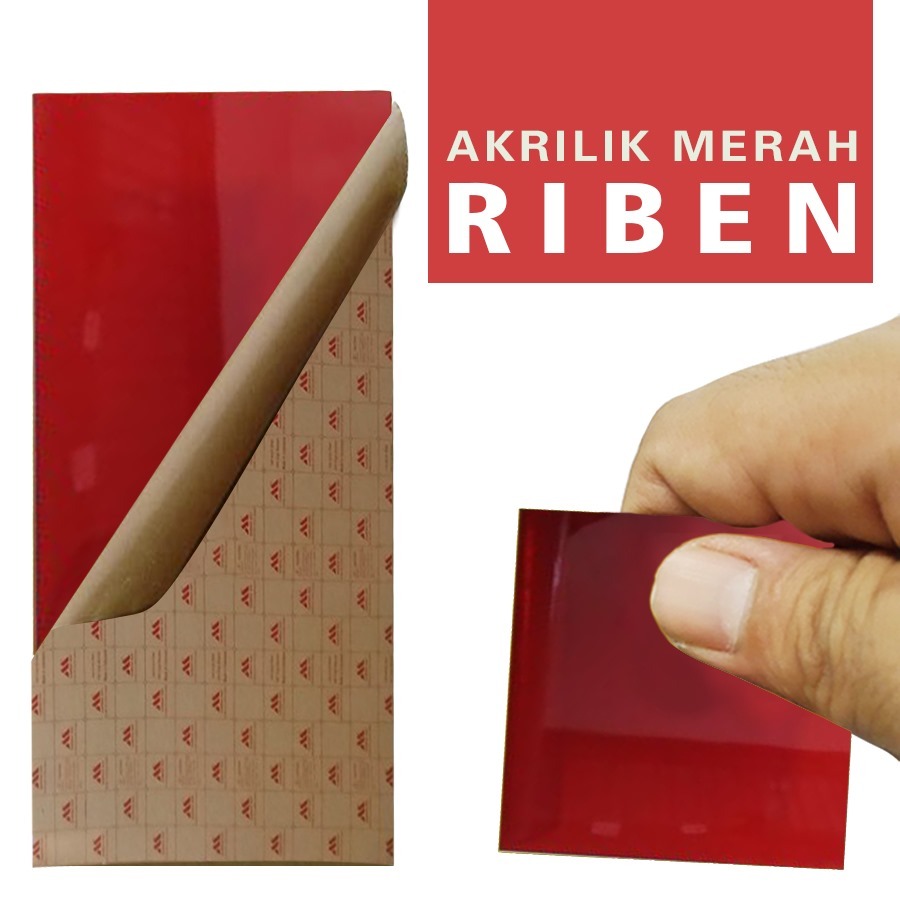 Jual AKRILIK LEMBARAN WARNA MERAH TRANSPARANT / MERAH RIBEN 2MM ...