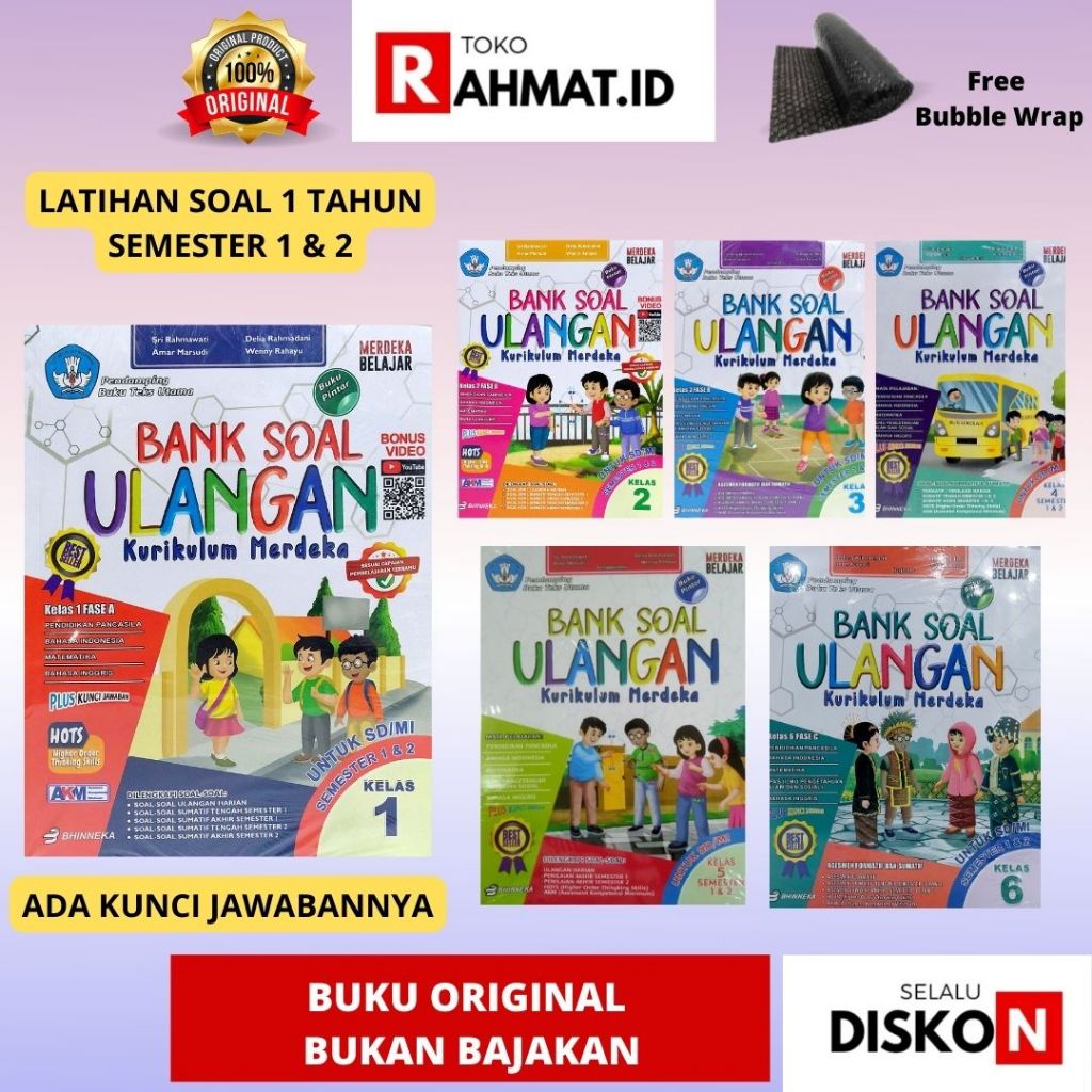 Jual LATIHAN SOAL BANK SOAL ULANGAN SD KELAS 1 2 3 4 5 6 SEMESTER 1 & 2 KURIKULUM MERDEKA ...