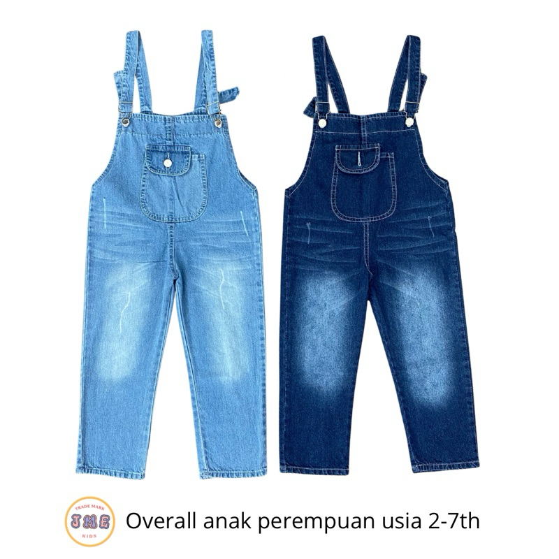 Jual jme kids overall-overall panjang celana kodok jeans anak perempuan ...