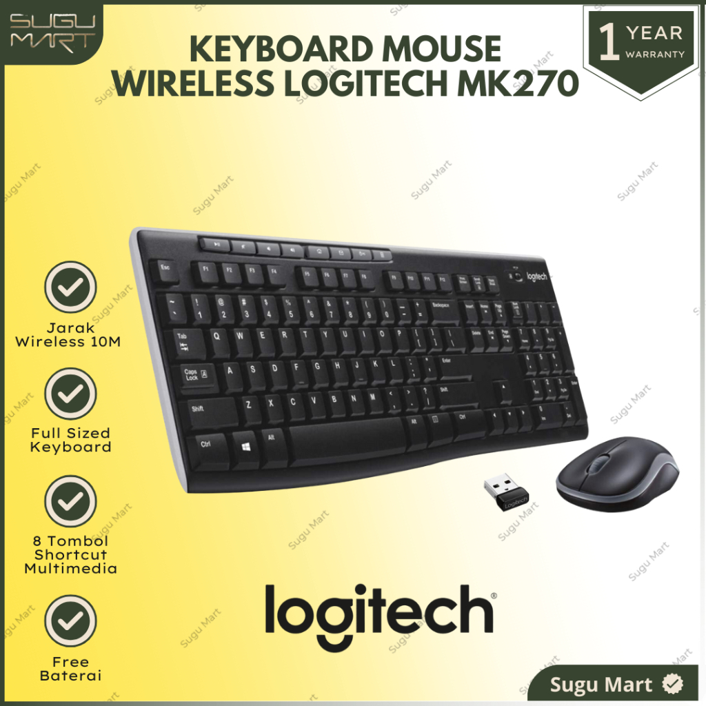 Jual Keyboard Mouse Wireless Logitech MK270 | Logitech MK270 Keyboard ...