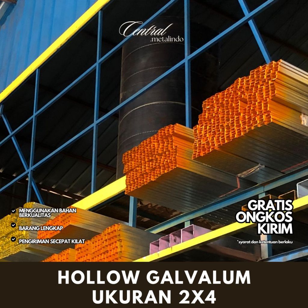 Jual Hollow 2x4 0,3mm TB / Holo Gypsum fibersemen / Hollow Plafon / Holow Rangka | Shopee Indonesia