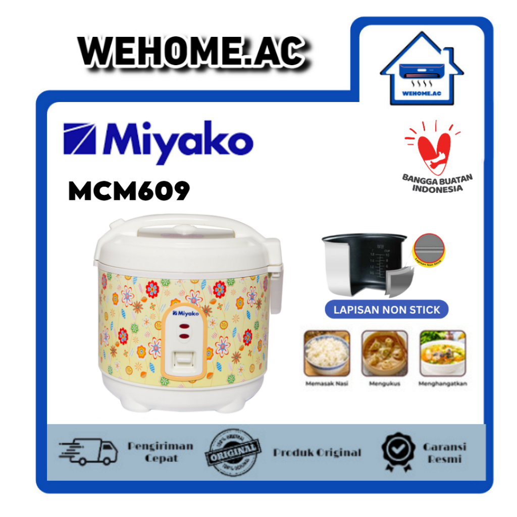 Jual Rice Cooker Miyako MCM-609PSG Magic Com Miyako 0,6 Liter | Shopee ...