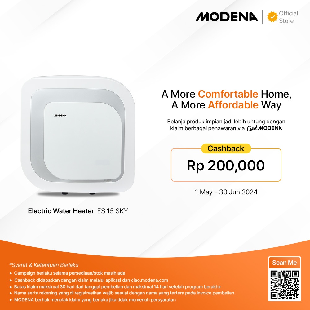 Jual MODENA Electric Water Heater - ES 15 SKY (15 Liter) | Shopee Indonesia