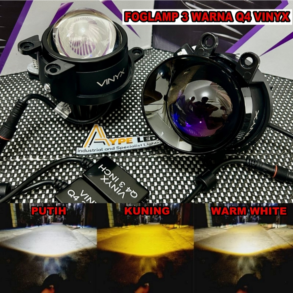 Jual ORIGINAL VINYX BILED FOGLAMP Q4 3 WARNA / ALL WHEATHER 3 INCHI ...