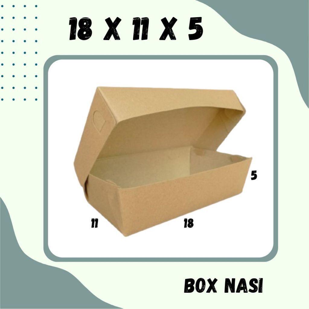 Jual Dus Nasi 18x11x5 Kardus Packing Kotak Kemasan Box Ayam Goreng ...