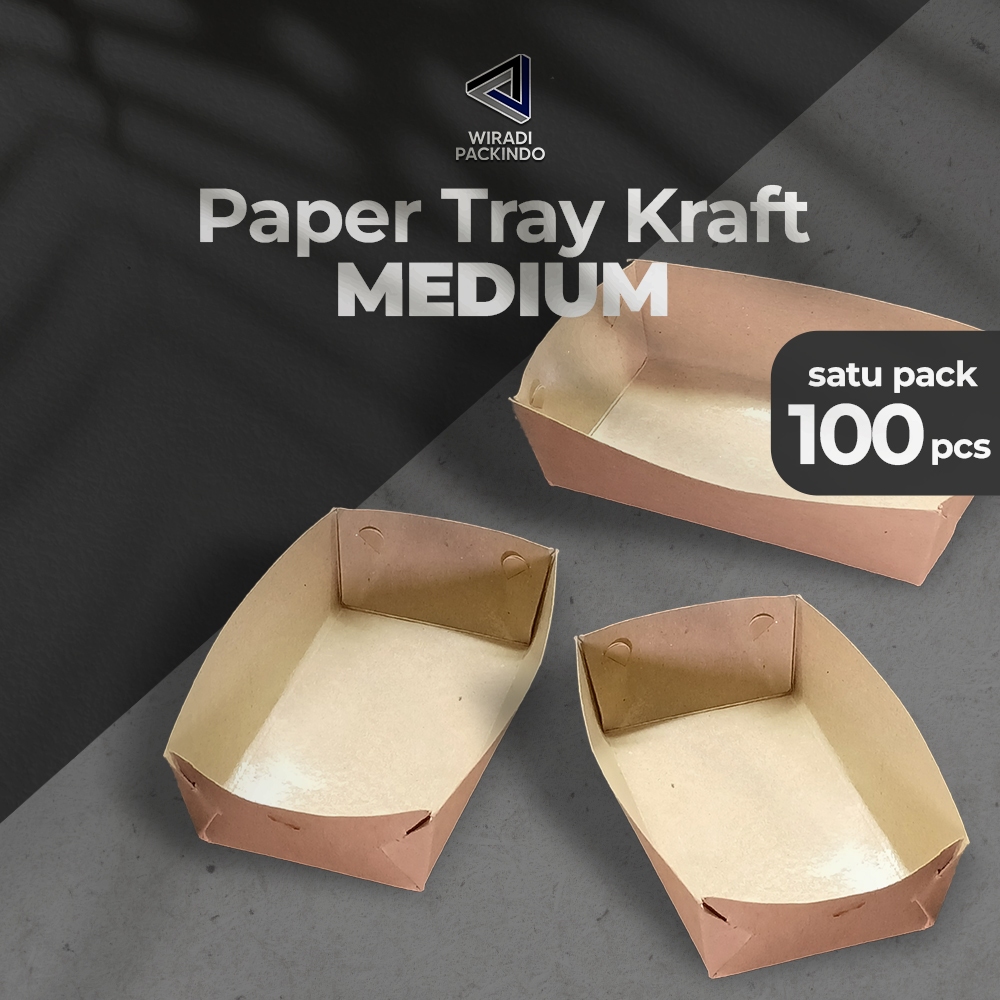 Jual FOOD TRAY / PAPER KRAFT TRAY / OPEN TRAY / NAMPAN KERTAS SIZE M ...