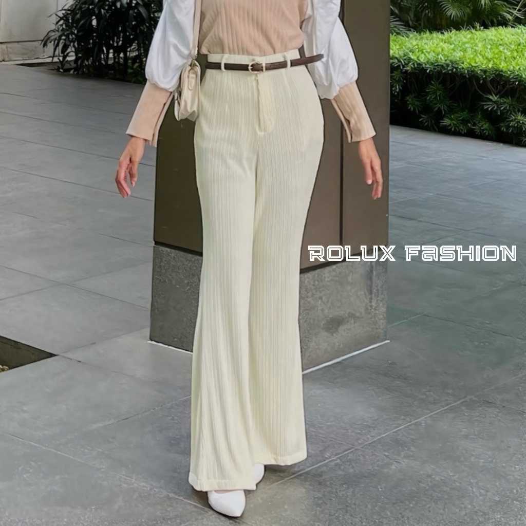 Jual Flare Pants - CELANA CUTBRAY KNIT WANITA Higwaist Knit Cutbray ...