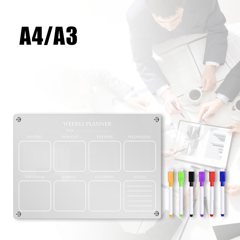 Jual A3/A4 Akrilik Weekly Planner Magnet Kulkas Dinding Schedule Board ...