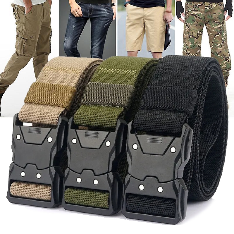 Jual Ikat Pinggang Pria Tali Canvas Nilon Metal Gesper Sabuk Cowok Tactical Military Casual Belt ...