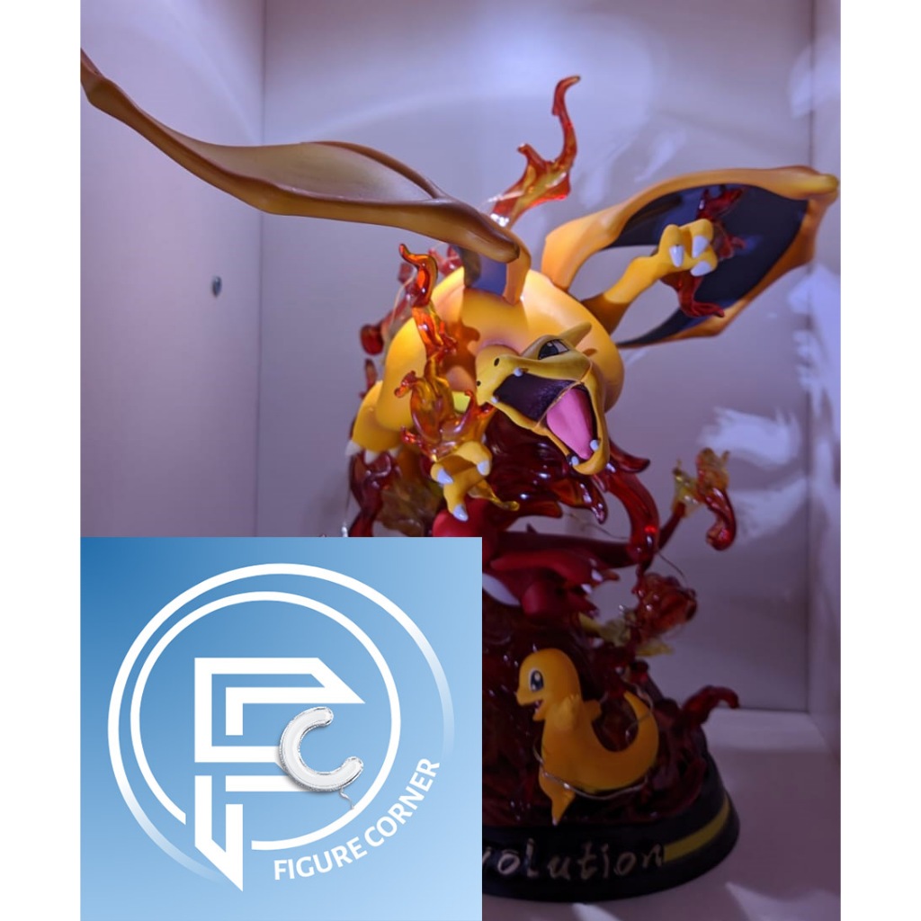 Jual Action Figure Statue Pokemon Charizard Evolution LED | Shopee ...