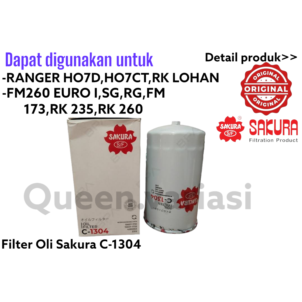 Jual FILTER OLI Hino Ranger HO7D/Hino Ranger HO7CT/Hino RK/Hino Lohan ...