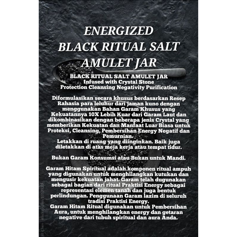 Jual ENERGIZED BLACK RITUAL SALT INFUSED CRYSTAL AMULETum JAR PROTEKSI ...