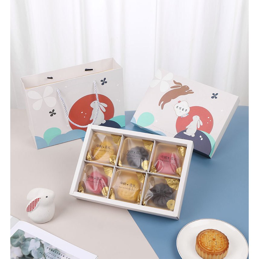 Jual Satuan Kotak mooncake sekat 6 / paperbag kue bulan / box kue bulan ...