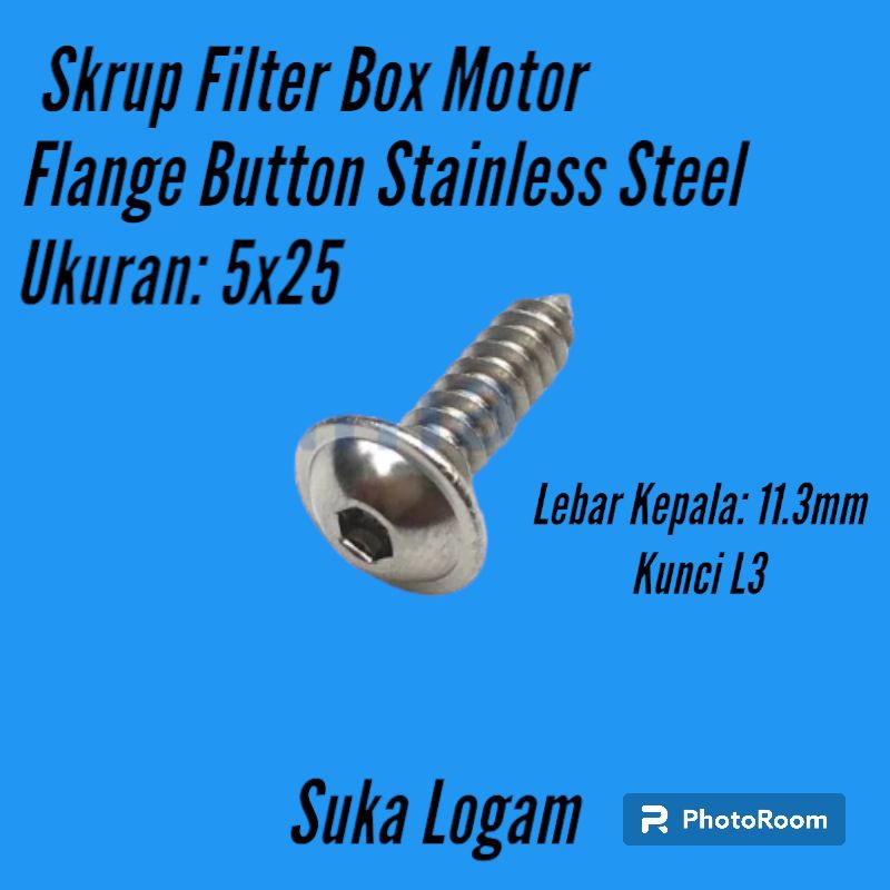 Jual SKRUP BOX FILTER MOTOR M5 X 25 FLANGE BUTTON STAINLESS STEEL ...
