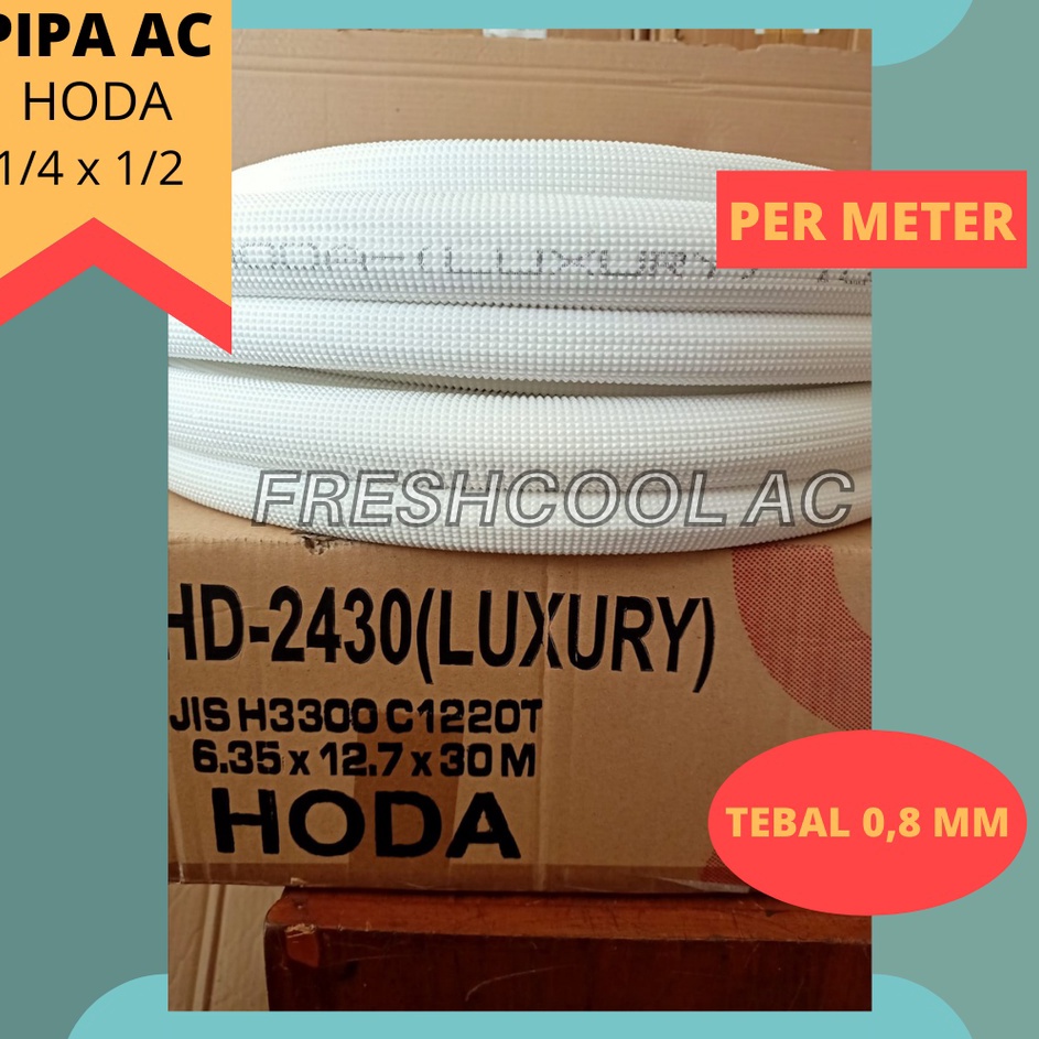 Jual PIPA AC HODA 14 X 12 UTK AC 15 PK 2 PK PER METER TEBAL 8 MM | Shopee Indonesia