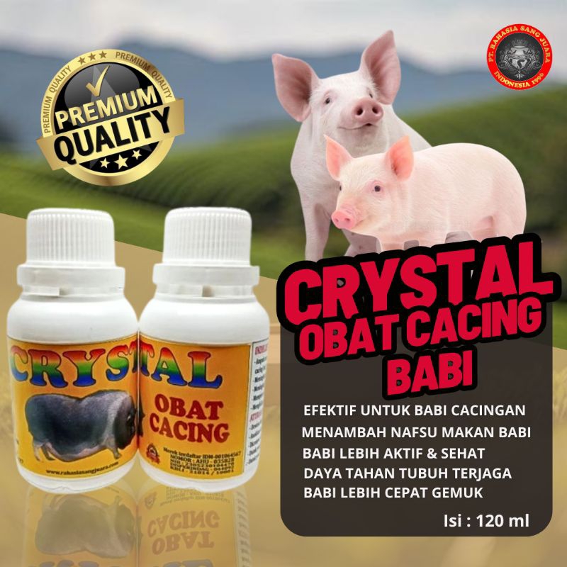 Jual CRYSTAL OBAT CACING BABI - EFEKTIF untuk semua Jenis cacing pada ...
