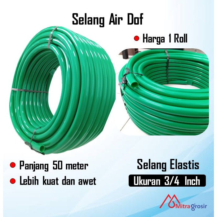 Jual 1 Roll 50 Meter SELANG AIR DOF 3/4" TRILLIUN ROLL 50 METER DOP PVC FLEKSIBEL TAMAN | Shopee ...