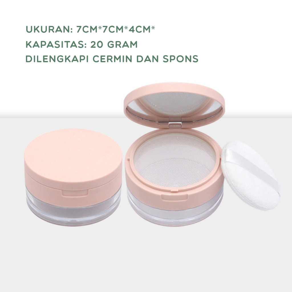 Jual Tempat Bedak Tabur Tempat Loose Powder Free Sponge | Shopee Indonesia