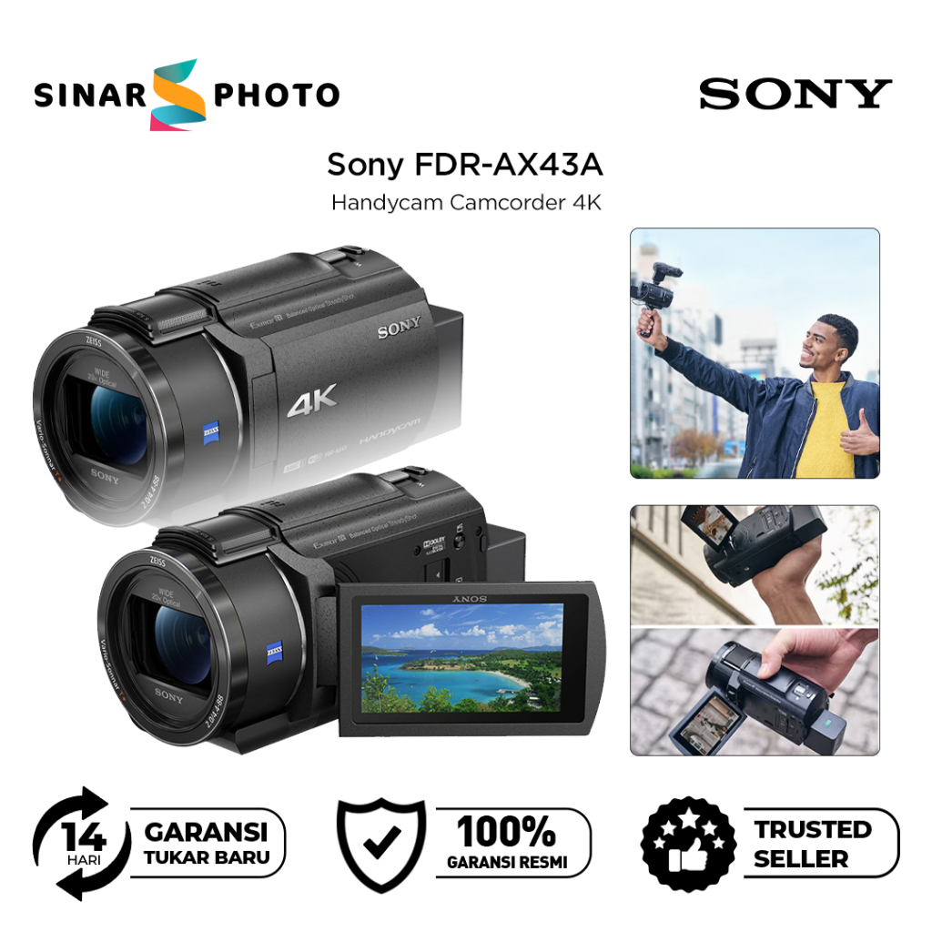 Jual SONY FDR-AX43A UHD 4K Handycam Camcorder | Shopee Indonesia