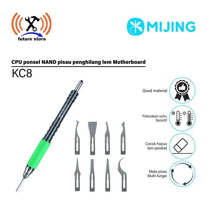 Jual Mijing KC8 Pisau Penghilang Lem Multifungsi dan Kit Pegangan Pisau IC Glue Remove Blade CPU ...
