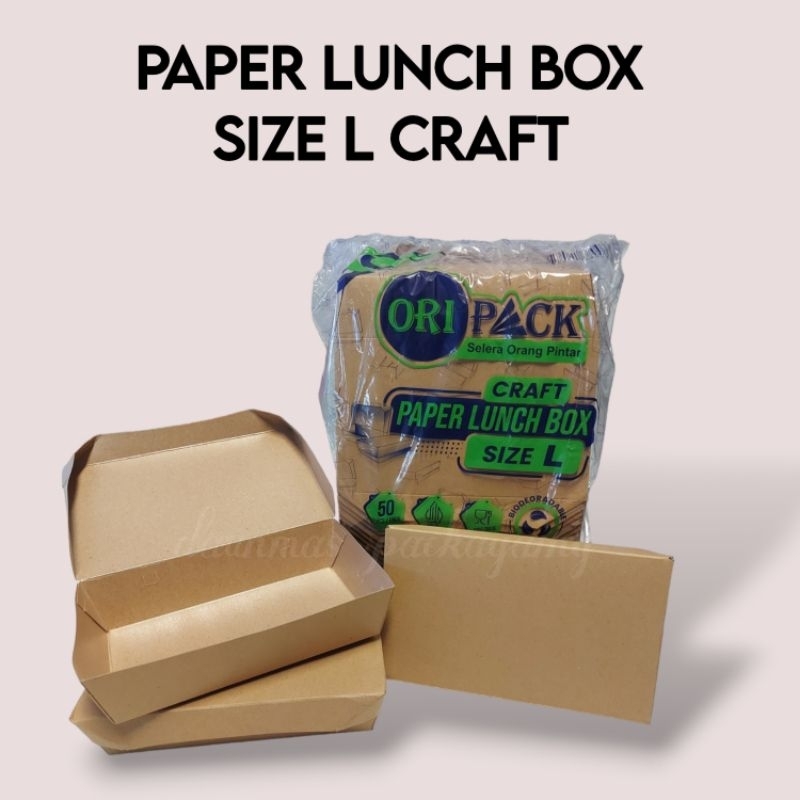 Jual Paper Lunch Box Size L Craft Coklat Kotak Makan Kertas ORI PACK ...