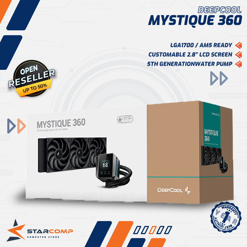 Jual DEEPCOOL MYSTIQUE 360 CPU COOLER 360mm Liquid Cooler with LCD Screen | Shopee Indonesia