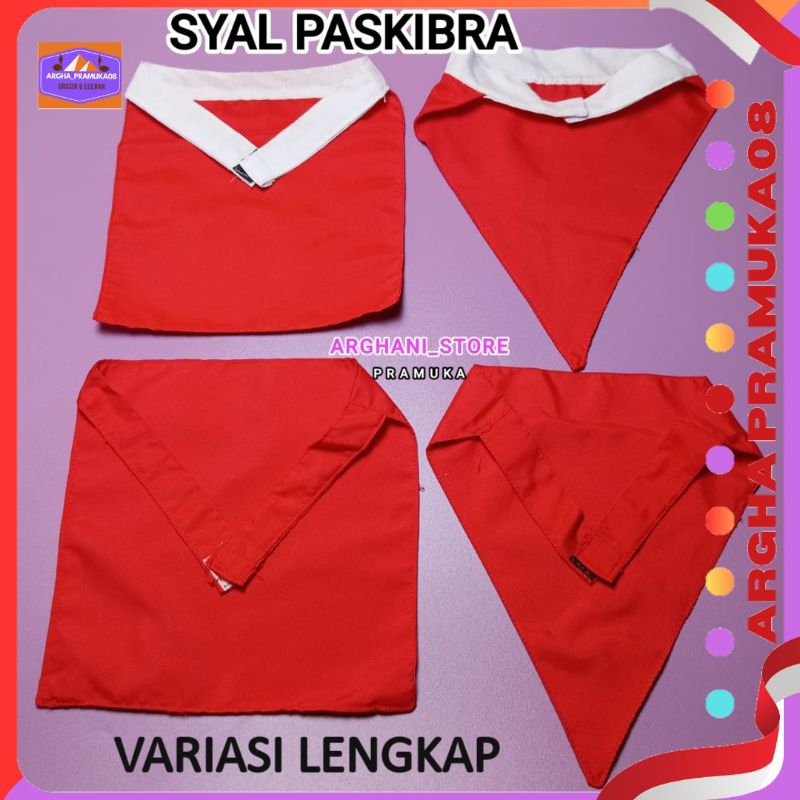 Jual Syal Slayer Paskibra Merah Polos Bijian Scraf Paskibraka Variasi ...