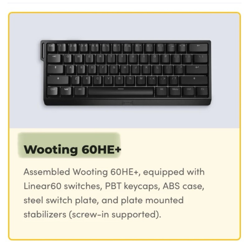 Jual Wooting 60HE+ Hall Effect Rapid Trigger Gaming Mechanical Keyboard ...