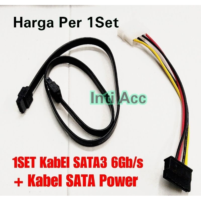Jual Kabel Harddisk SATA 3 6Gb/s + Kabel Power SATA Hardisk HDD ...