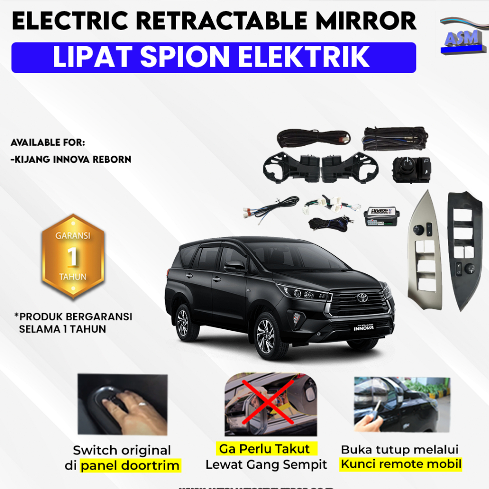 Jual Spion Lipat Otomatis SHM All New Kijang Innova (Switch Ori+Modul ...