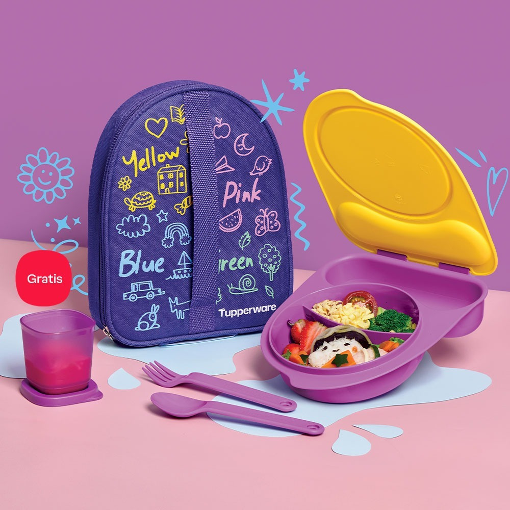 Jual Tupperware Kiddos lunch Set COLORS / ALPHABET | Shopee Indonesia