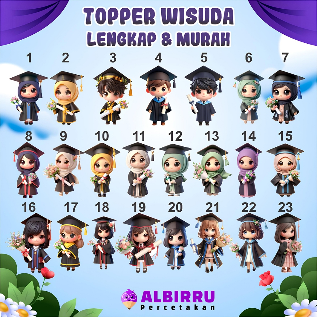 Jual Cetak Topper Wisuda, Topper Bouquet | Shopee Indonesia