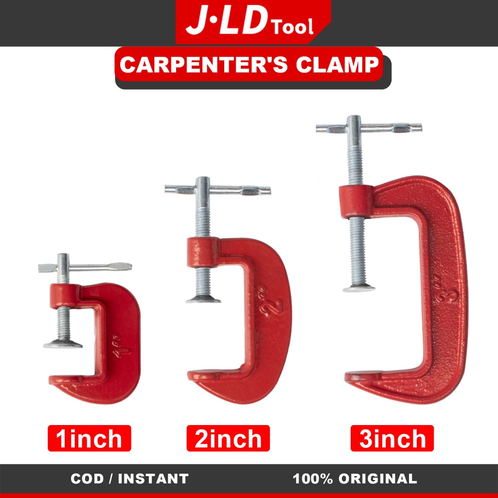 Jual JLD 3Pcs C Clamp Set 1-2-3 Inch Alat Penjepit Klem Kayu/Penjepit ...