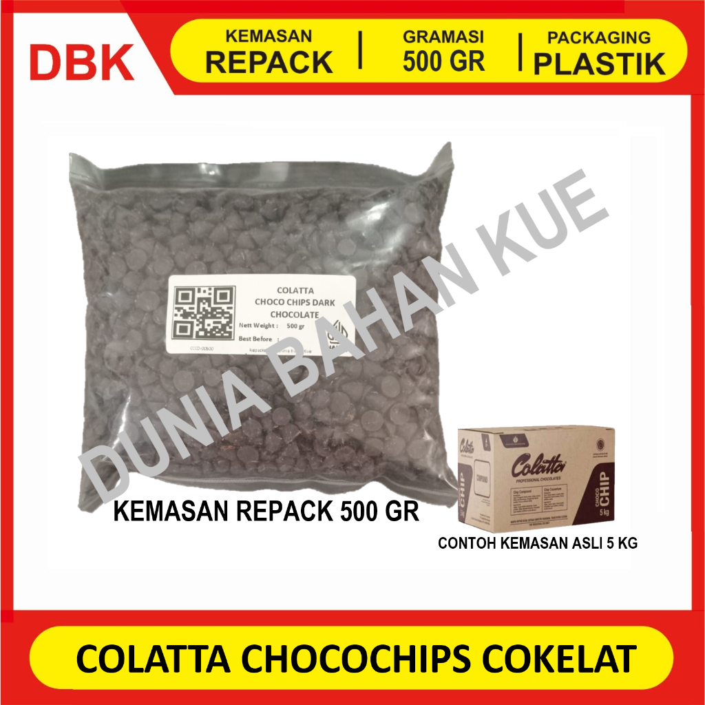 Jual COLATTA CHOCOCHIPS DARK - 500 GR / CHOCO CHIPS / COKLAT COKELAT ...