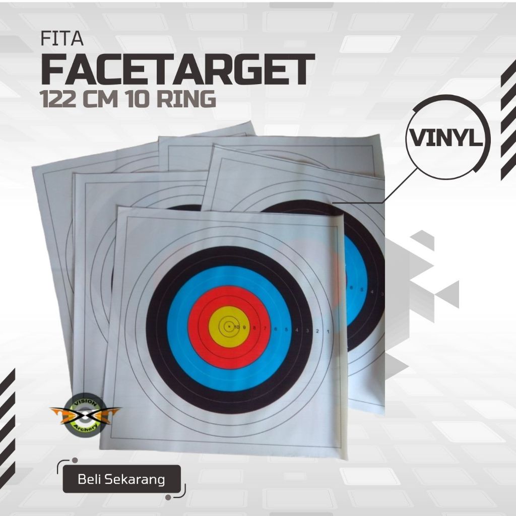 Jual Target Face Fita 122cm 10 Ring Single Print Target / Face Target ...