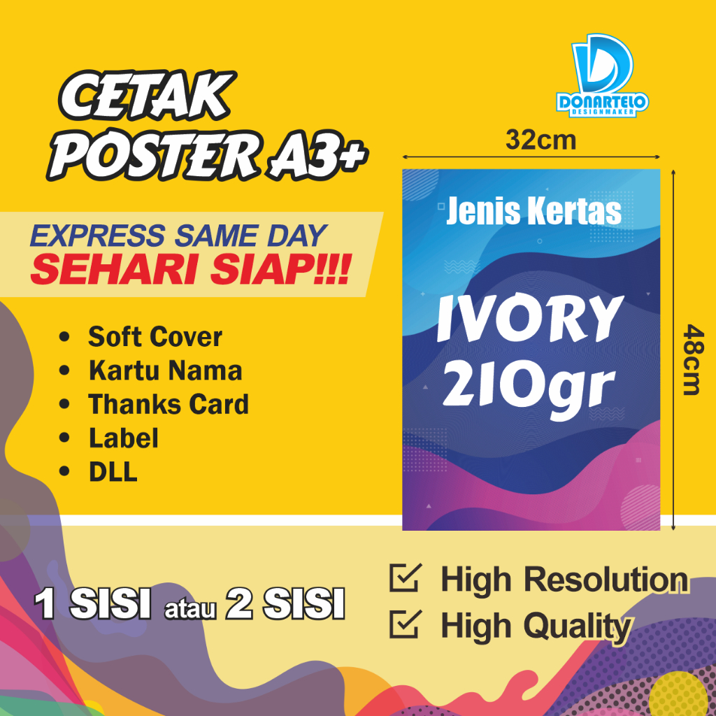 Jual CETAK KERTAS IVORY 210gr UKURAN A3+ HIGH RESOLUTION, KARTU NAMA ...
