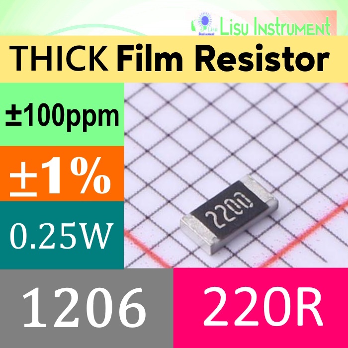Jual 220R 1206 ±1% Thick Film Resistors SMD Chip Resistor 2200 221 220Ω ...