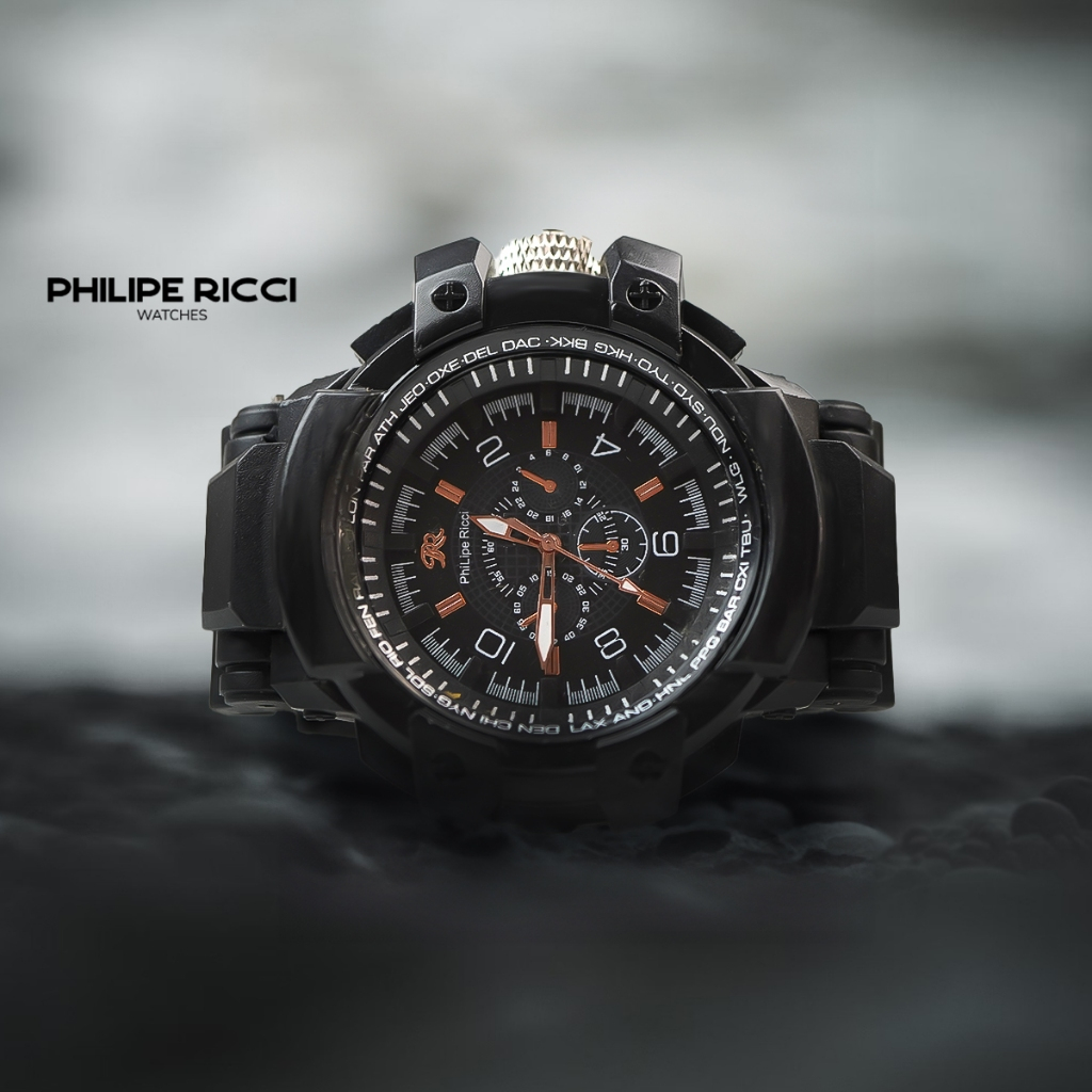 Jual PhiLipe Ricci Jam Tangan Pria Analog Strap Tali Karet Terbaru ...