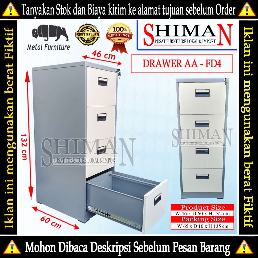 Jual Lemari Arsip Filing Cabinet 4 Laci Bufalo AA-FD4 | Shopee Indonesia