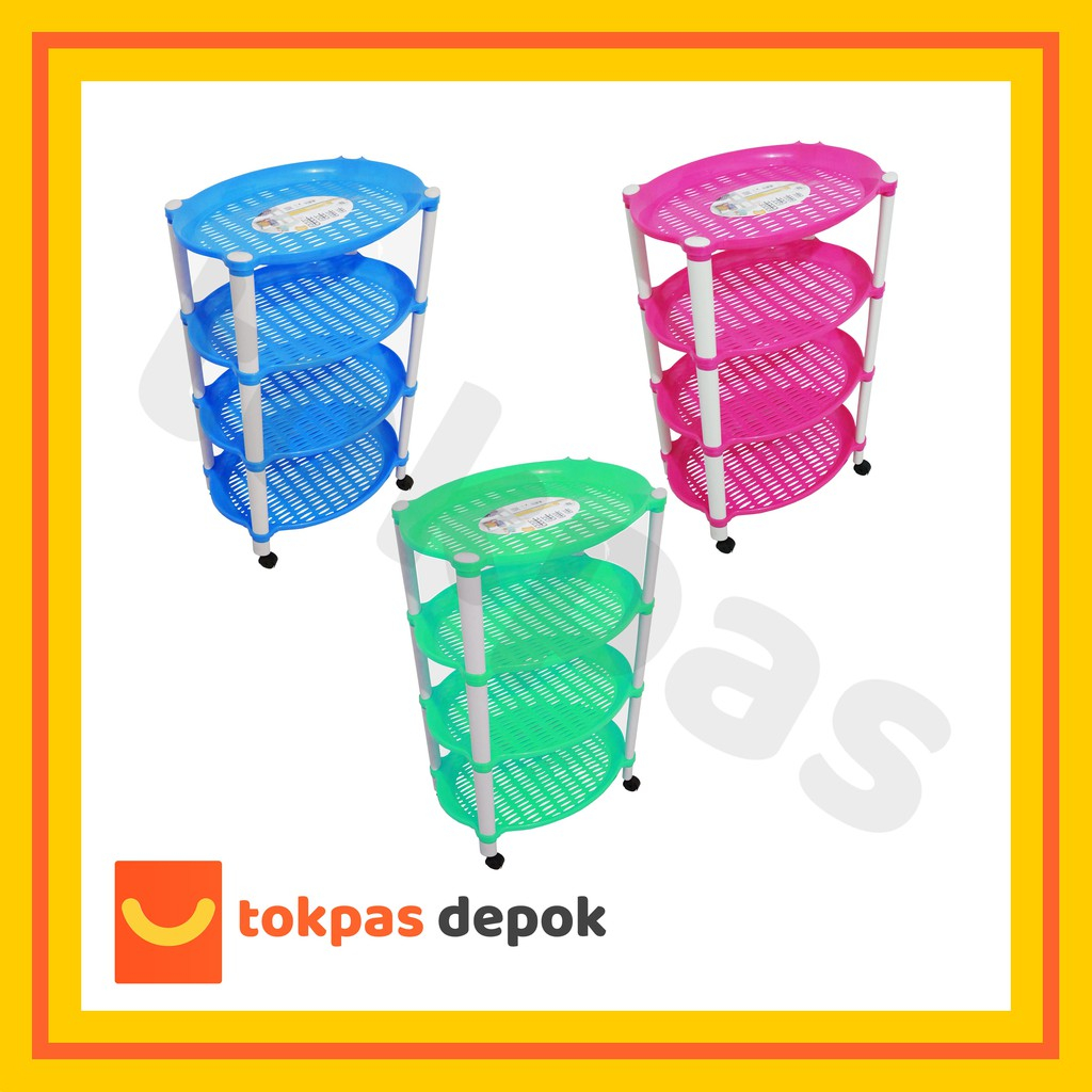Jual Rak Troli Plastik Serbaguna Dapur Salon Kamar Mandi dengan Roda ...