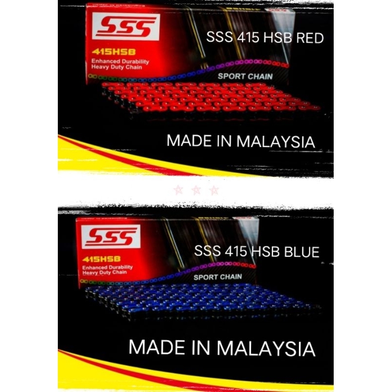 Jual Rantai Chain SSS 415 HSB ukuran 110L 120 130L warna Merah dan Biru ...