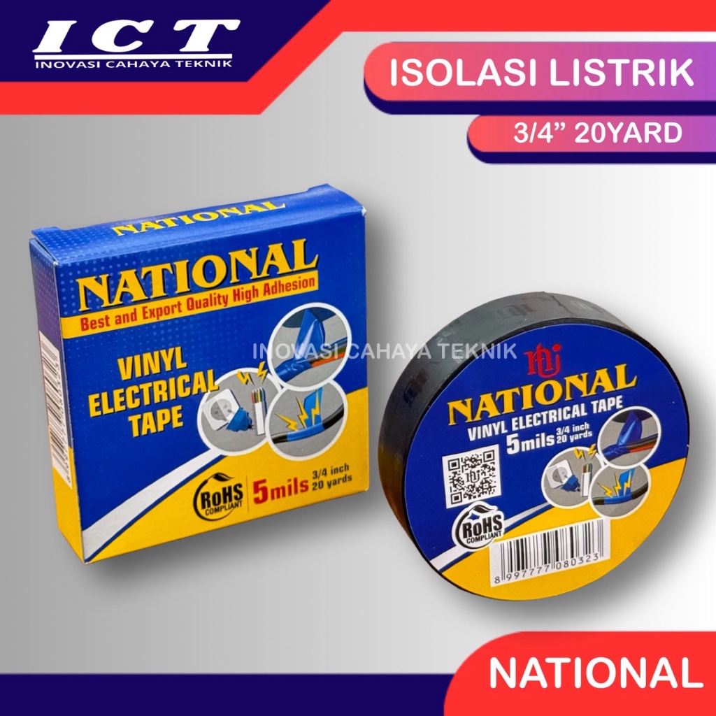 Jual Isolasi National 20Yard, Isolasi Listrik National, Lakban Isolasi ...