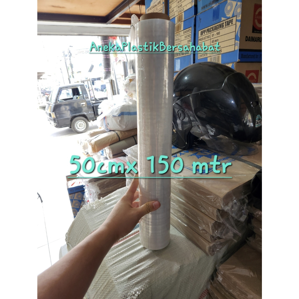 Jual stretch film 50cmx150meterx17mic , plastik wrapping , plastik ...