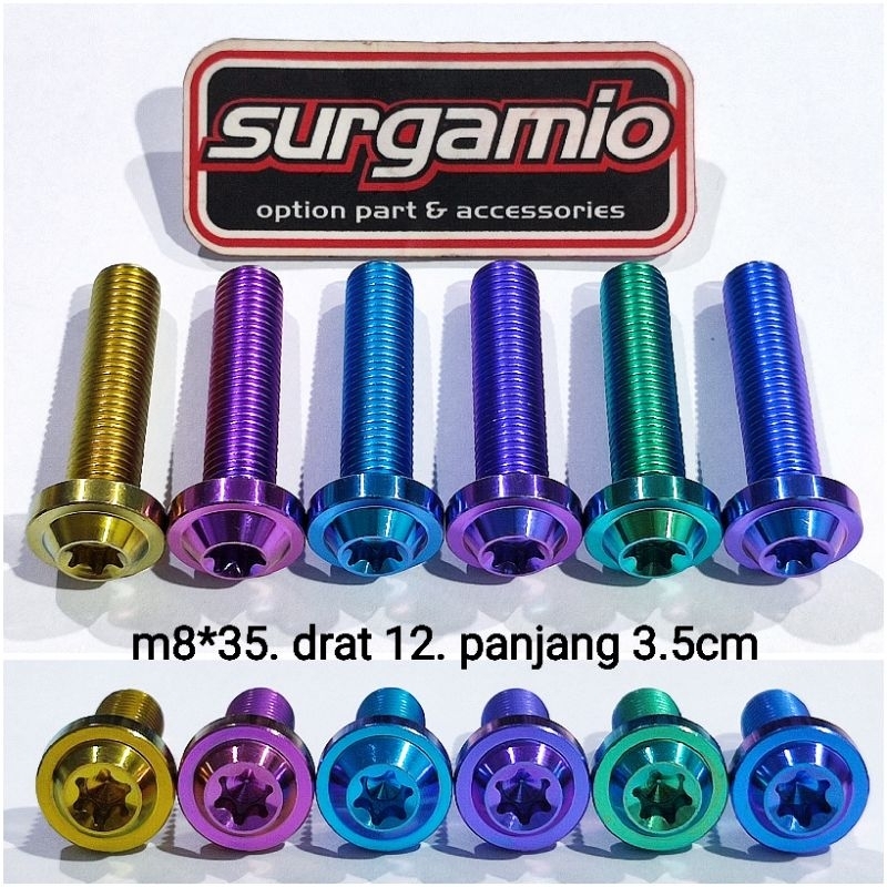 Jual Baut titanium 8x35 big baut titan drat 12 panjang 3.5 cm Grade 5 ...