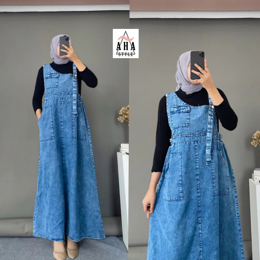 Jual Baju Kodok Overall Rok Dress Jeans Wash Premium Kekinian Wanita ...