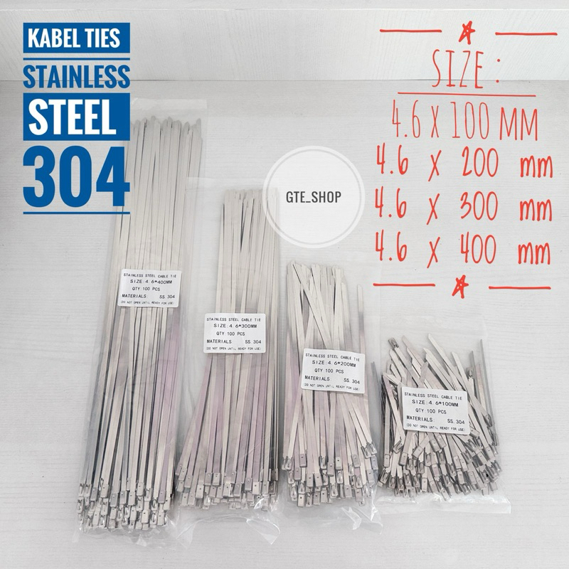 Jual Kabel Ties Stainless Steel SS304 / 4.6 x 100mm/200mm/300mm/400mm ...