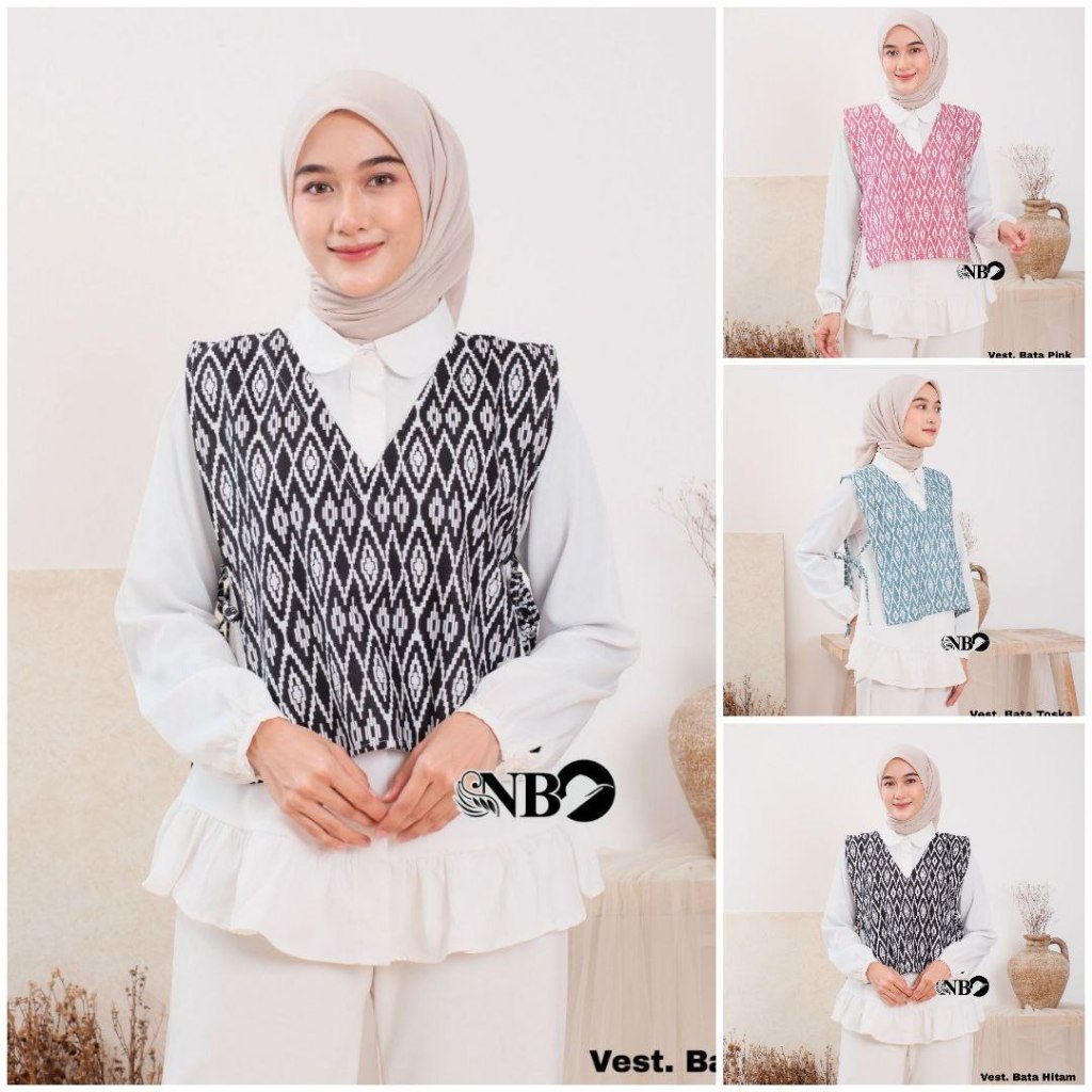 Jual Batik Atasan Wanita Outer Batik Modern Vest Batik New Katun Vest ...